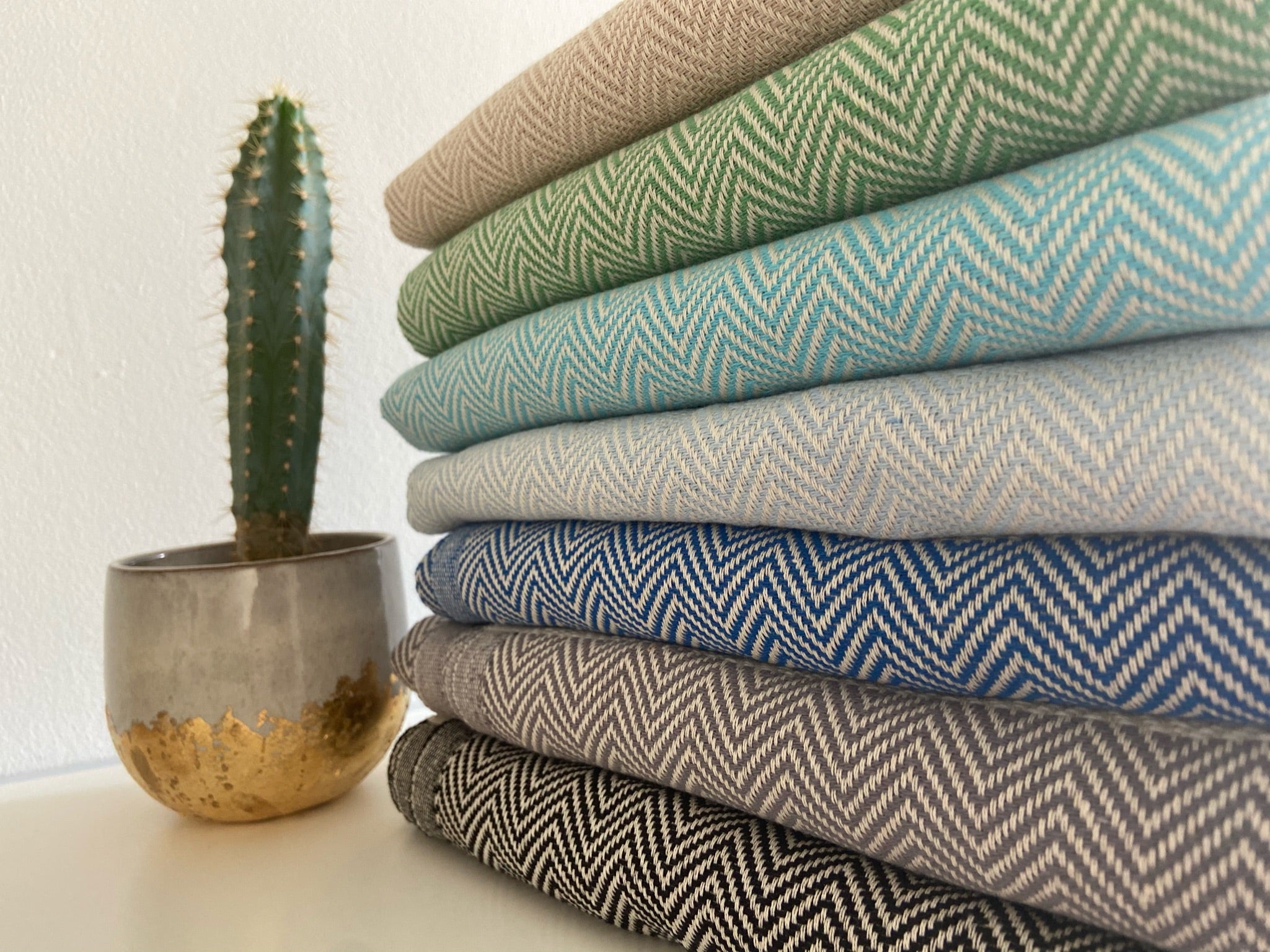 Herringbone Throws – Fig & Cactus